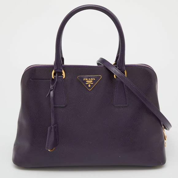 Prada | Bags | Prada Purple Saffiano Lux Patent Leather Promenade ...
